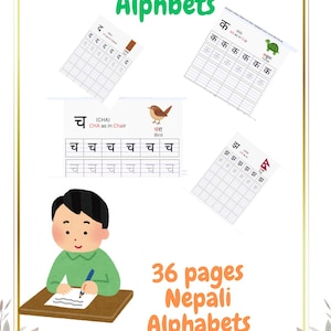 Nepali Alphabet: Tracing Worksheets | 36 Letters | Fun Learning ...