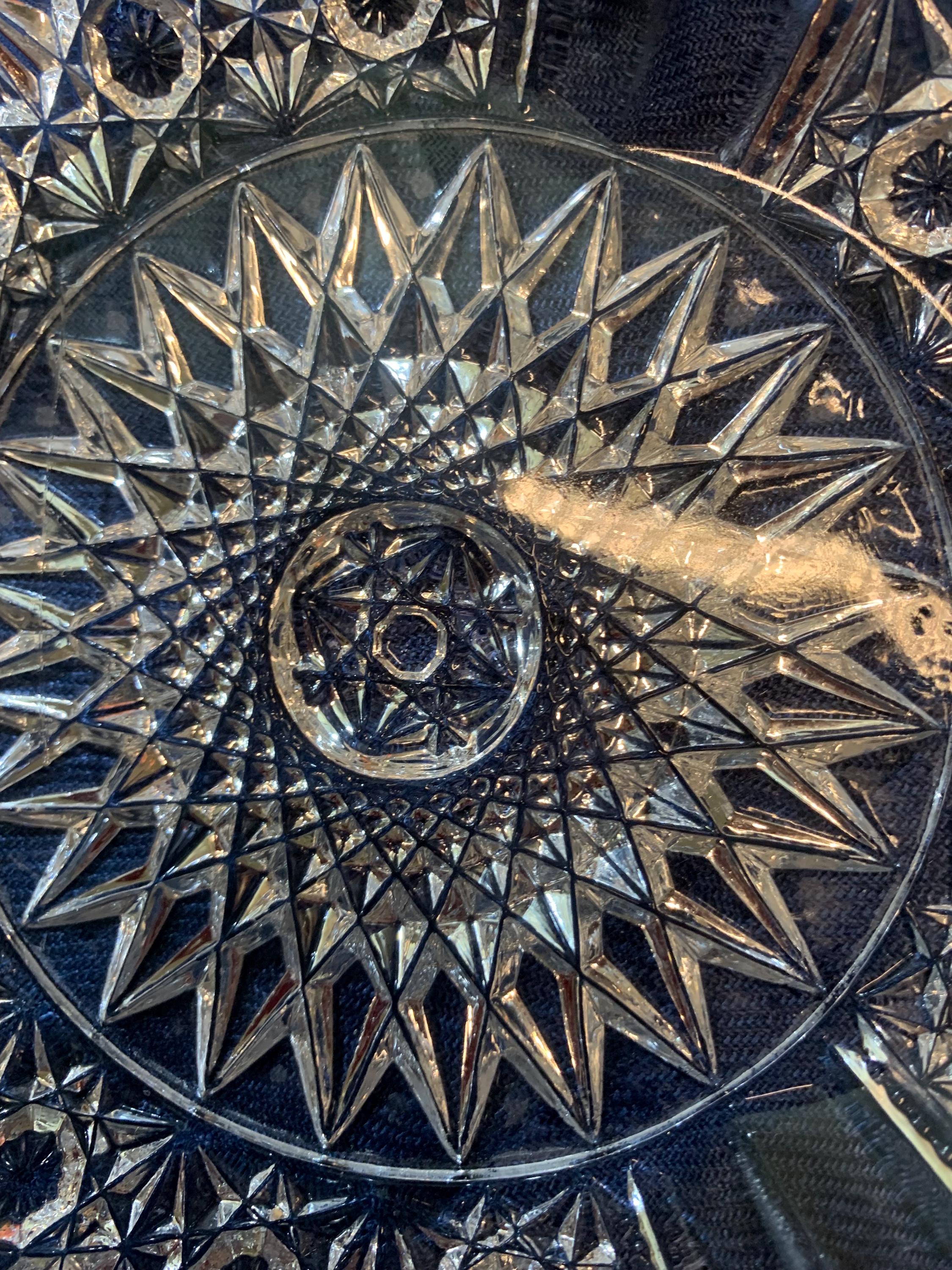 Vintage Pressed Glass Daisy & Button Pattern With Star Three Lobe ...