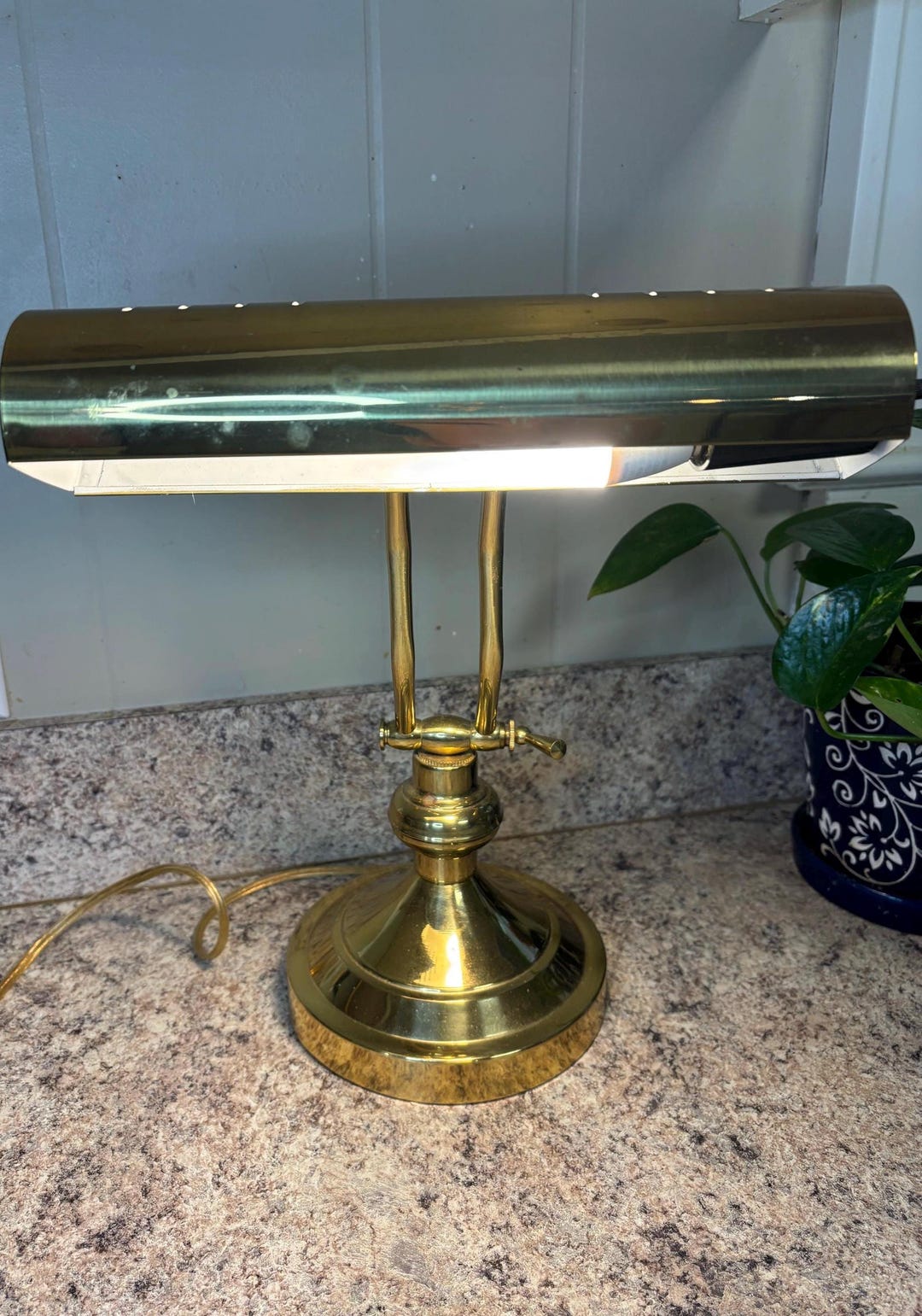 Vintage Brass Desk Lamp Classic Banker Style Mid Century Elegance - Etsy
