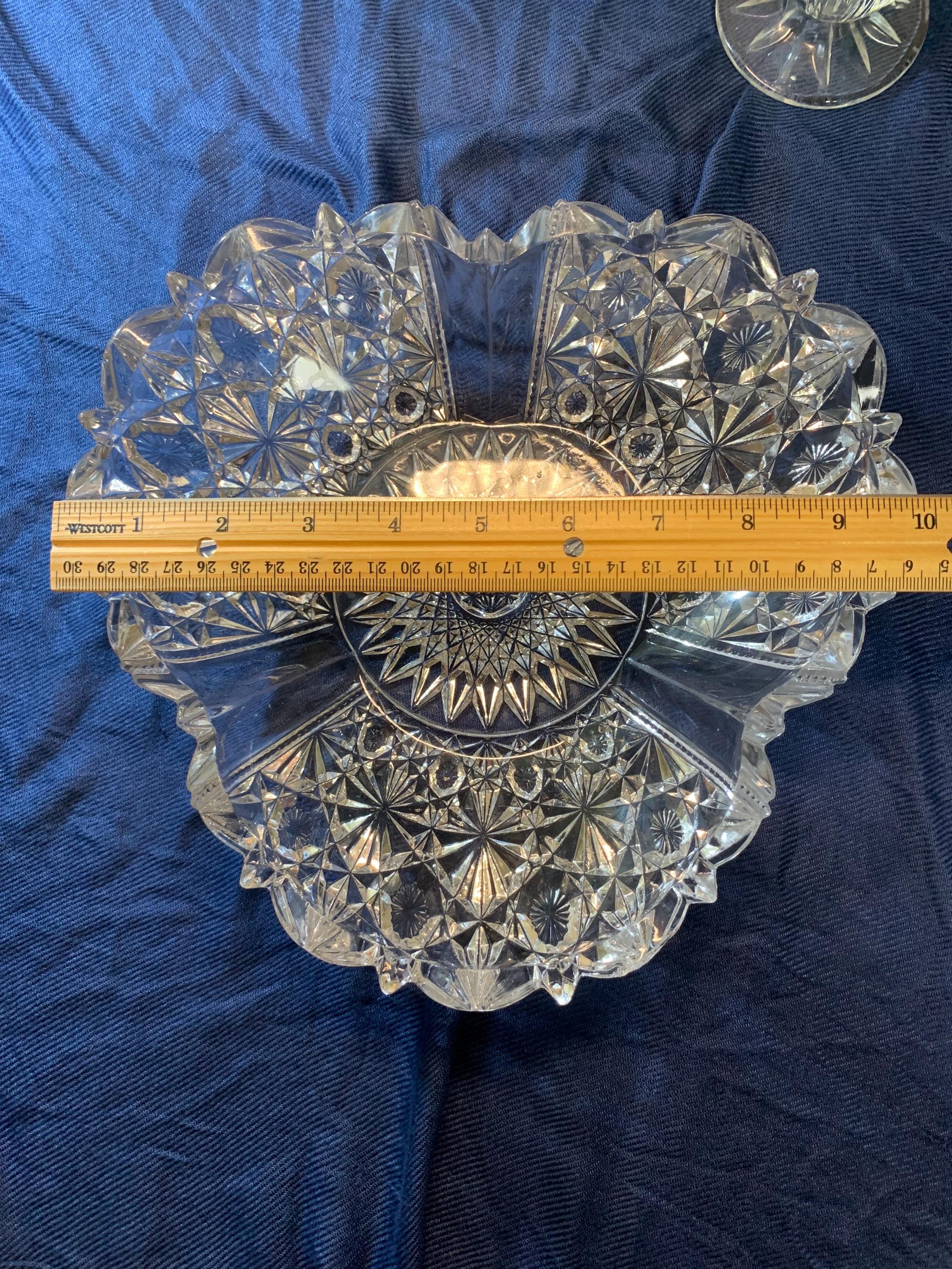 Vintage Pressed Glass Daisy & Button Pattern With Star Three Lobe ...