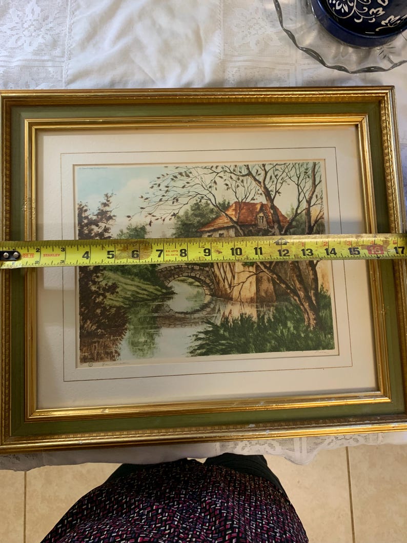 Vintage Signed Cottage Etching, Wall Hanging, Landscape Etching - Etsy