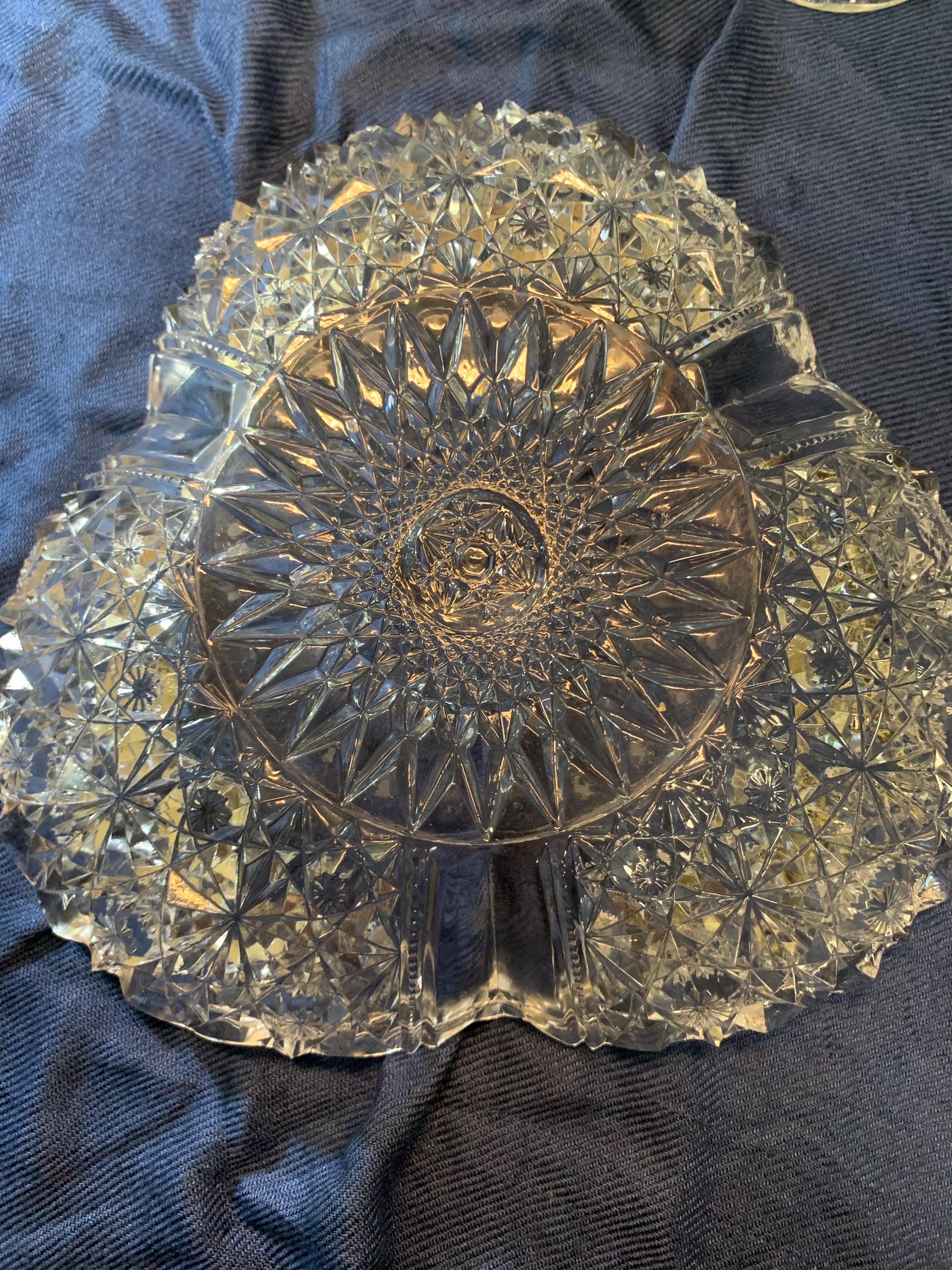 Vintage Pressed Glass Daisy & Button Pattern With Star Three Lobe ...