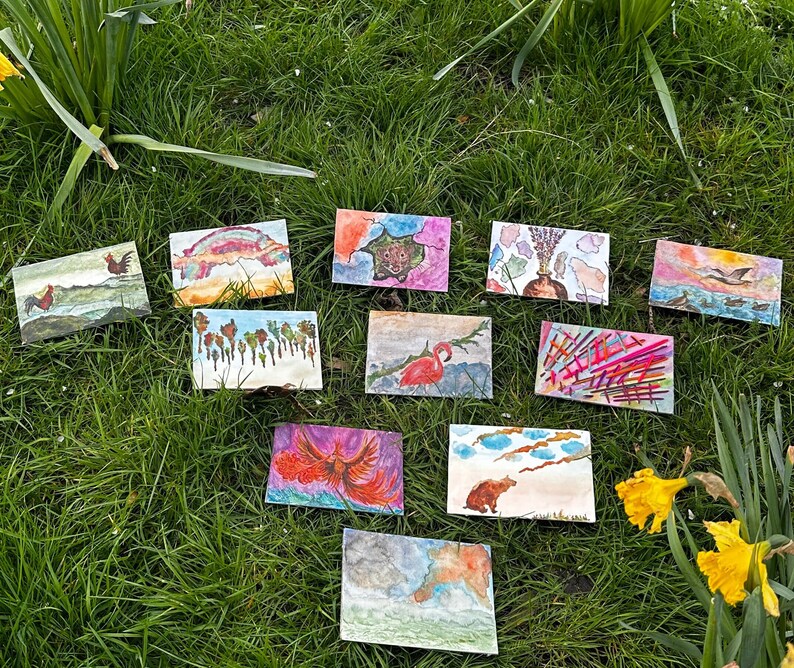 Colourful Watercolour Postcards and Notecards - Vibrant and Detailed ...