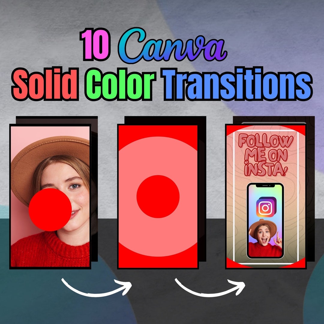 10 Solid Color Canva Transition Templates for Canva Video Projects ...