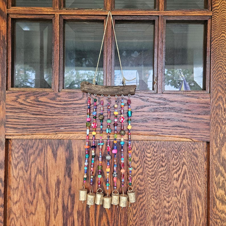 Handmade Boho Windchime Glass Beaded Wind Chime Boho Eclectic Hippie - Etsy