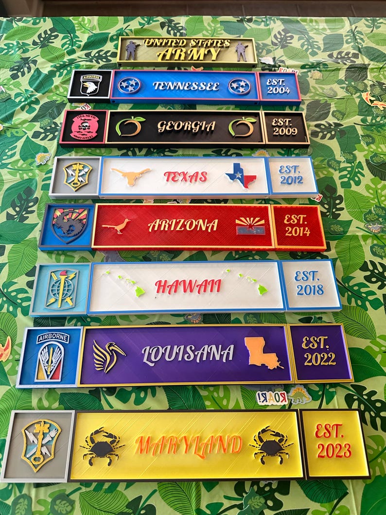 Personalized 3D Printed Sign “military” - Etsy