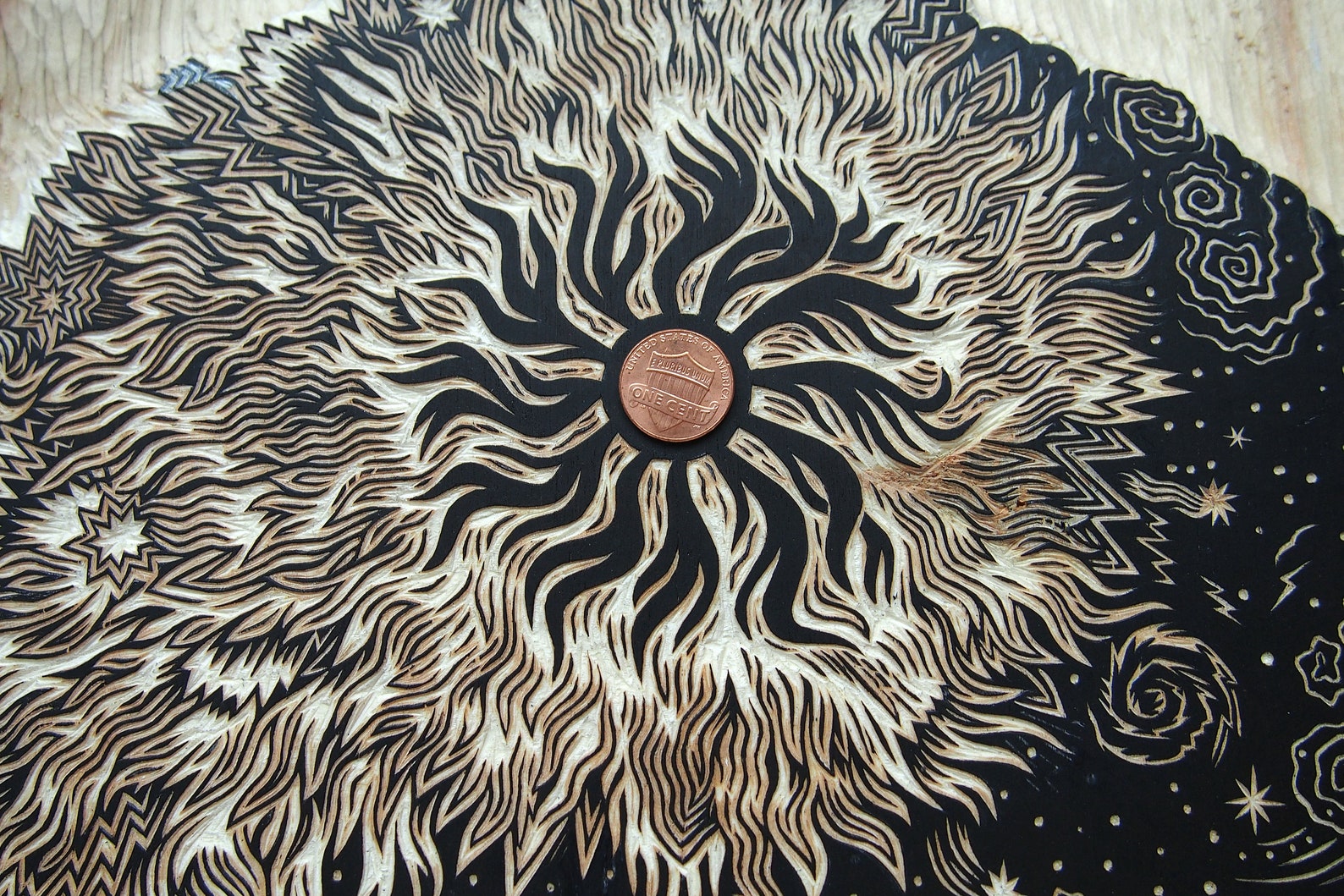 YIN-YANG - B&W Woodcut Print, Woodblock Print by Tugboat Printshop ...