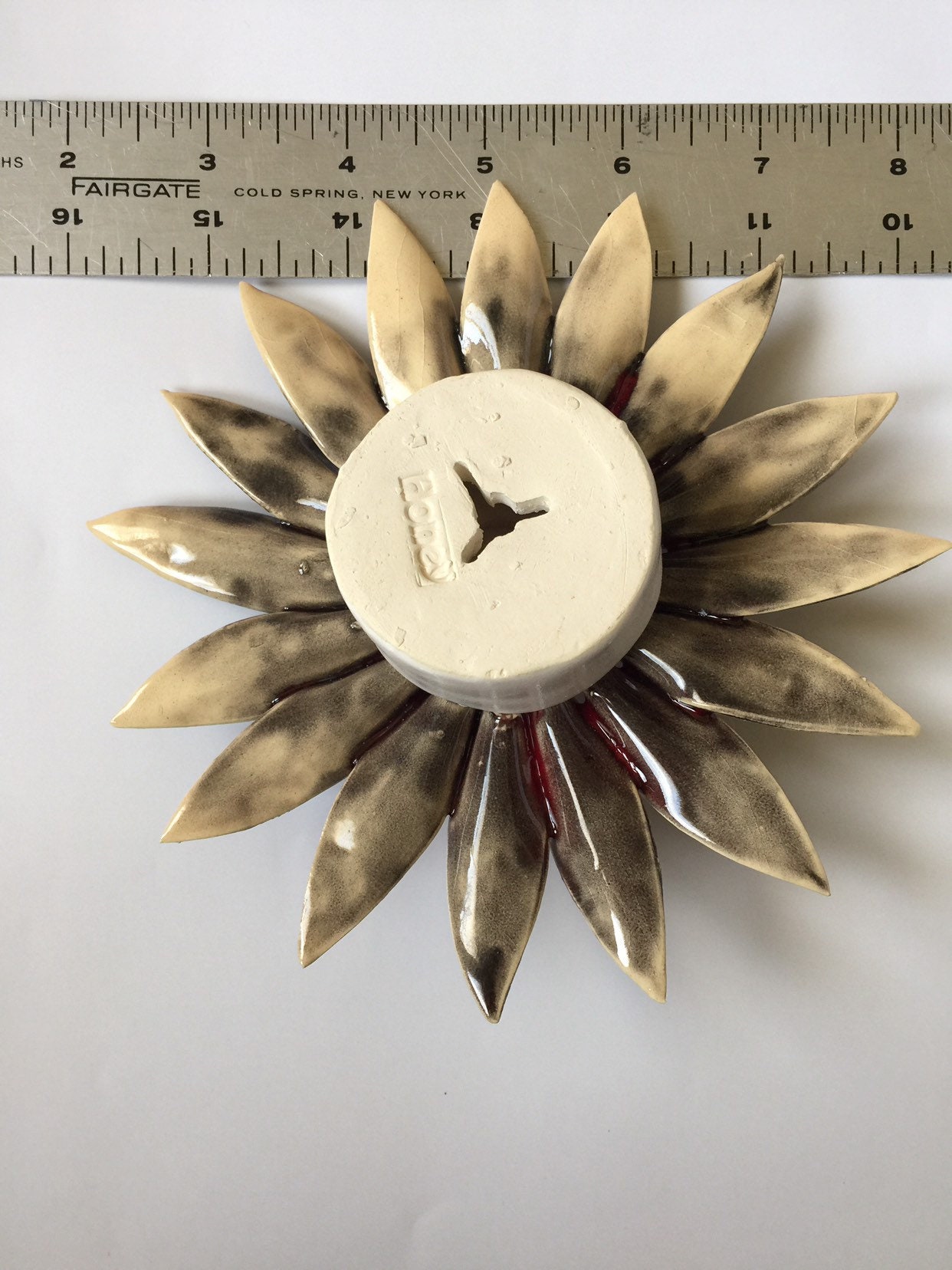 Deep Red Smoky Ceramic Wall Flower - Etsy UK