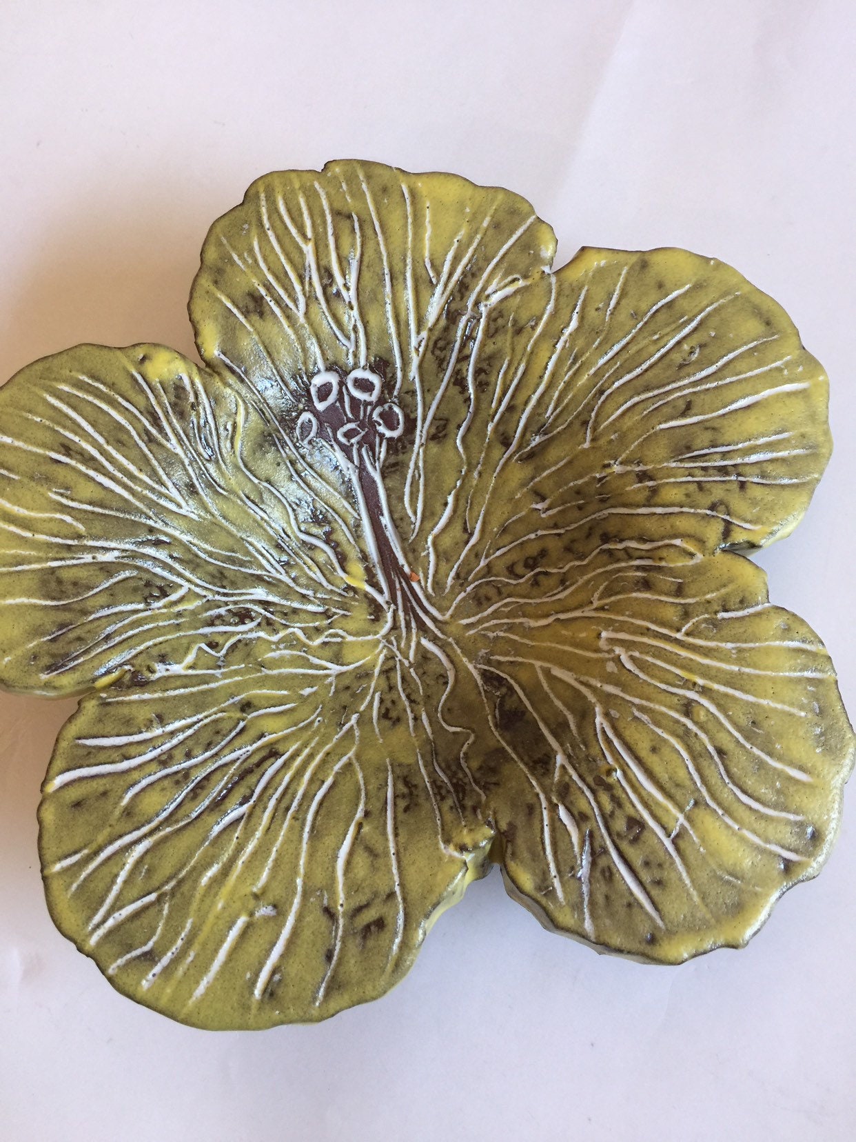 Carved Matte Yellow Hibiscus Flower Butterfly Puddler Feeder - Etsy