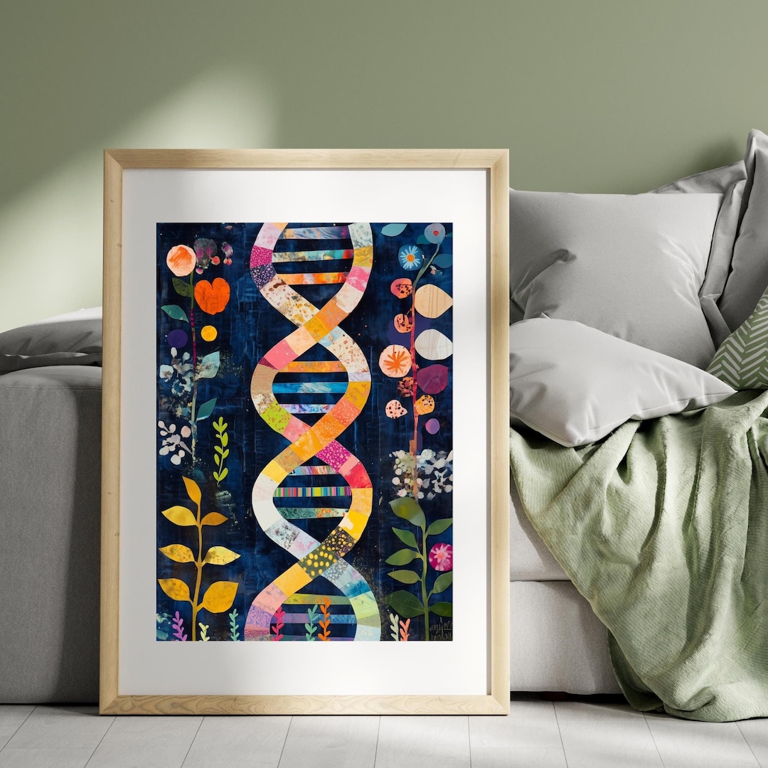 DNA Double Helix by Avery Crane - Unframed Art Print - Biology Chemistry Genetics Abstract Art ...