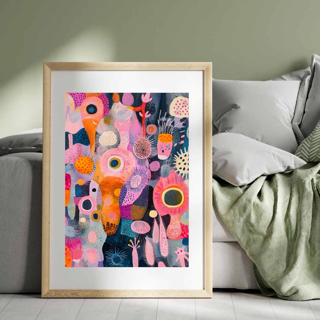 Bacteria Parade by Avery Crane | Colorful Microbiology Art Print | Abstract Science Wall Art for ...