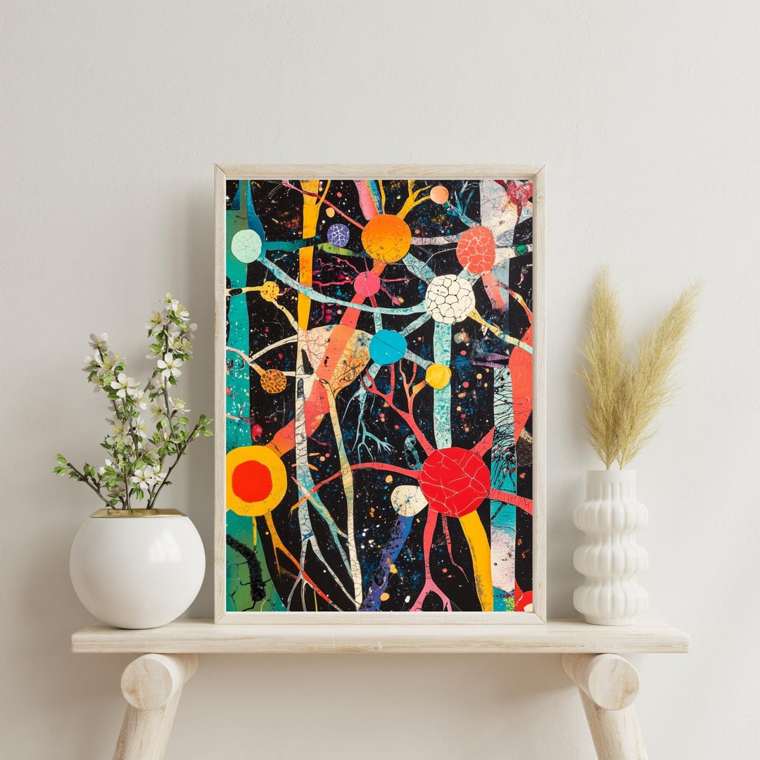 Neurons 2 by Avery Crane | Neural Network Abstract Art Print | Neuroscience Wall Art for Doctors ...