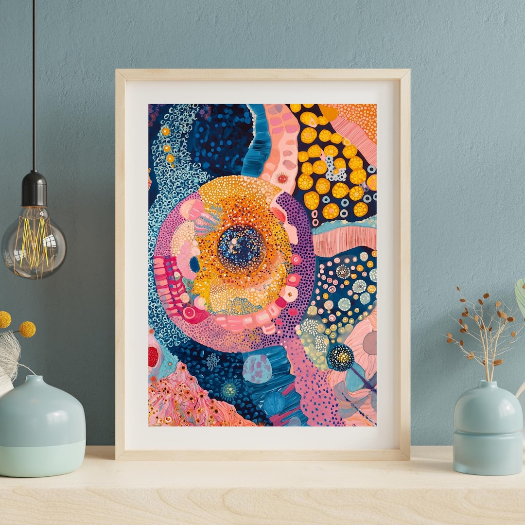 Animal Cell 3 | Colorful Biology Art Print | Educational Science Wall ...