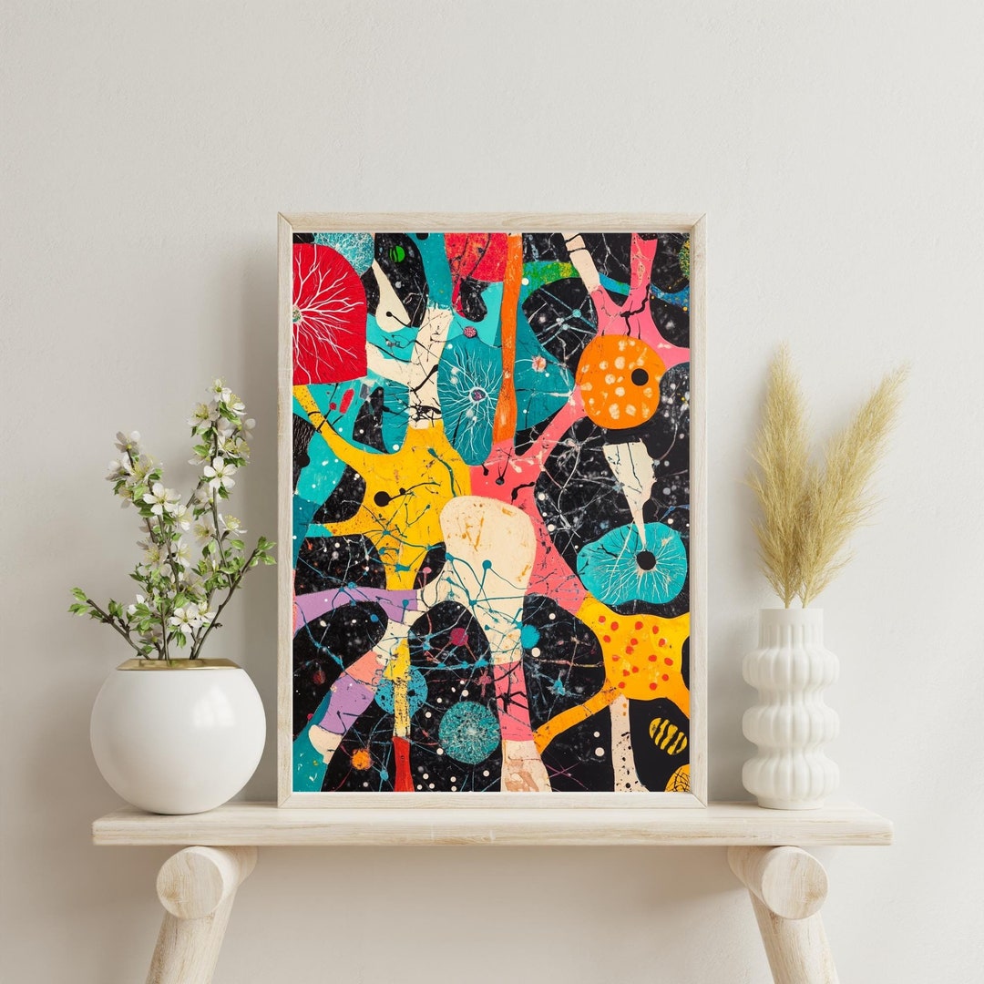 Neurons by Avery Crane | Abstract Brain Cell Art Print | Modern ...