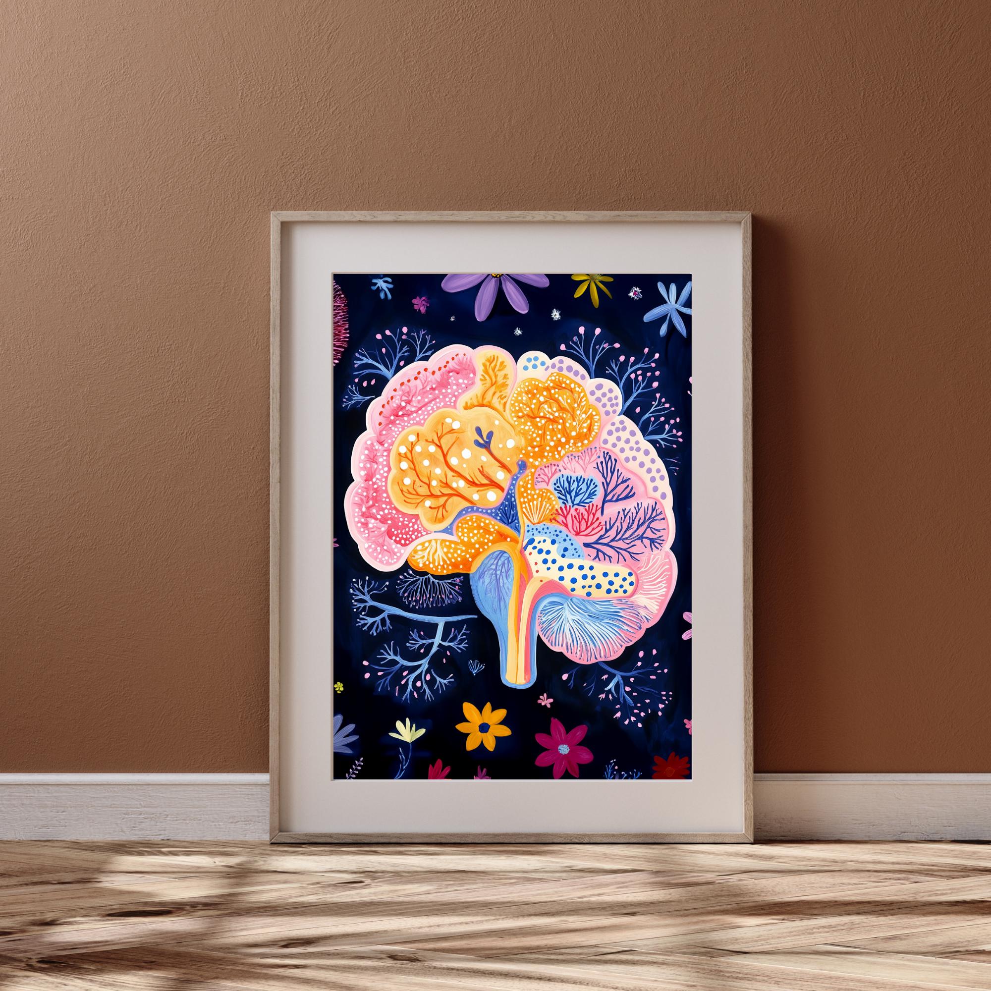 Neuroflora by Avery Crane | Colorful Brain Anatomy Art Print | Abstract ...