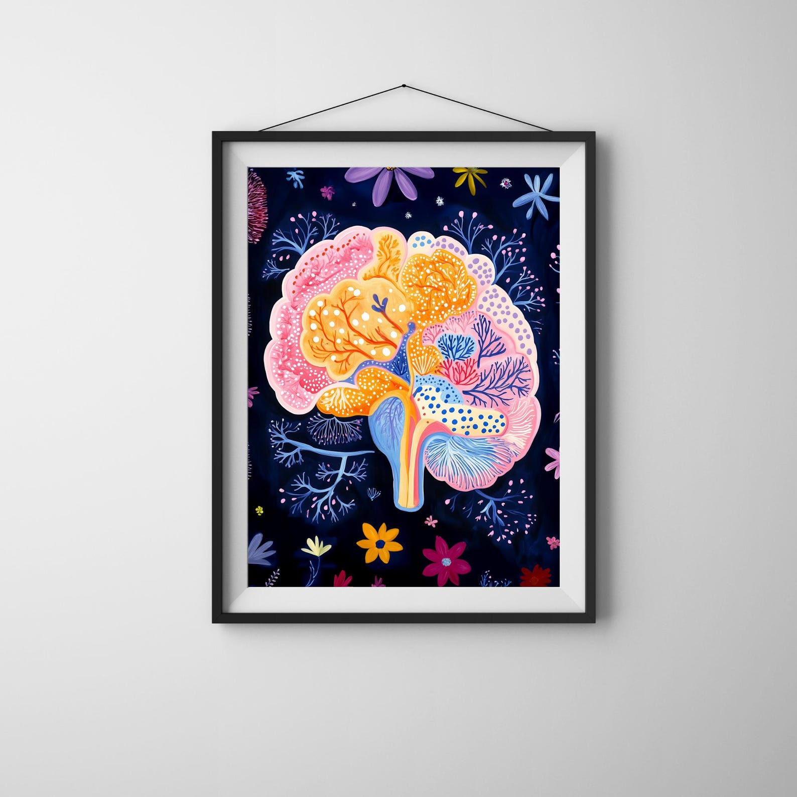 Neuroflora by Avery Crane | Colorful Brain Anatomy Art Print | Abstract ...