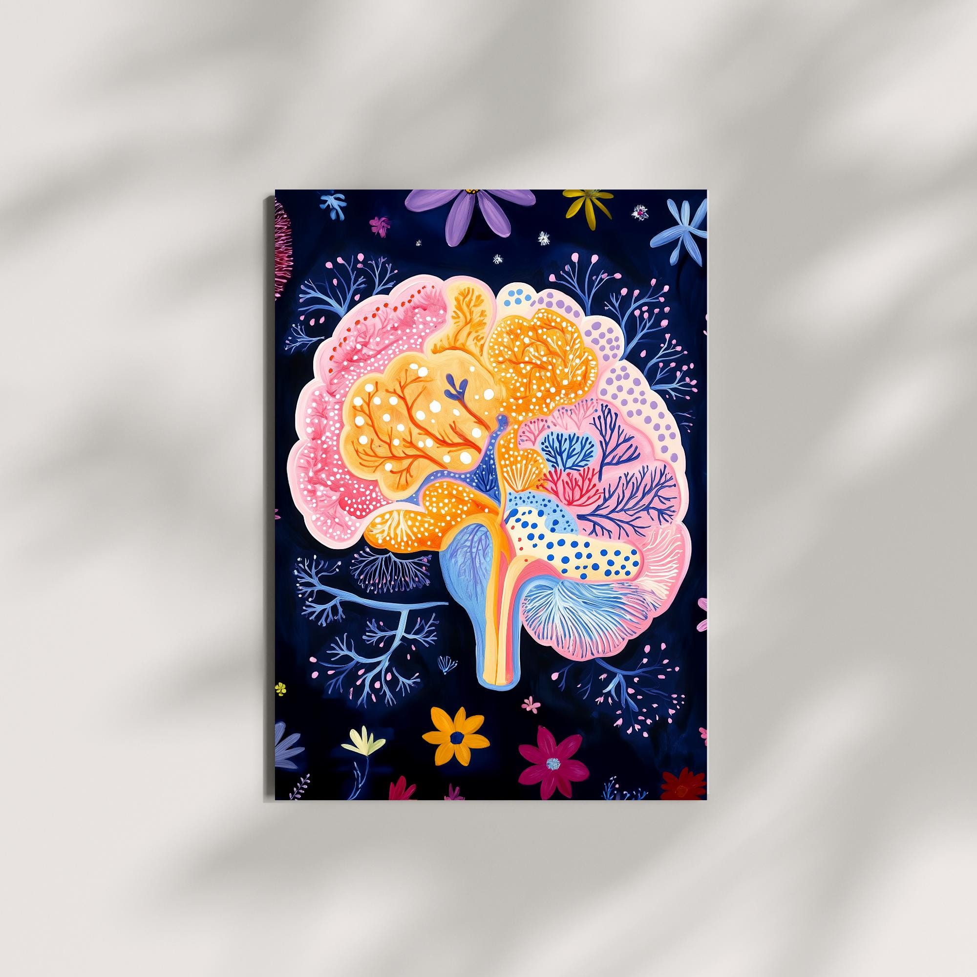Neuroflora by Avery Crane | Colorful Brain Anatomy Art Print | Abstract ...