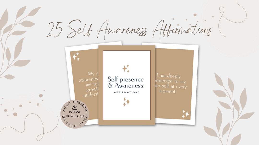 25 Self Awareness Affirmations, Presence Affirmations, Daily Gratitude ...