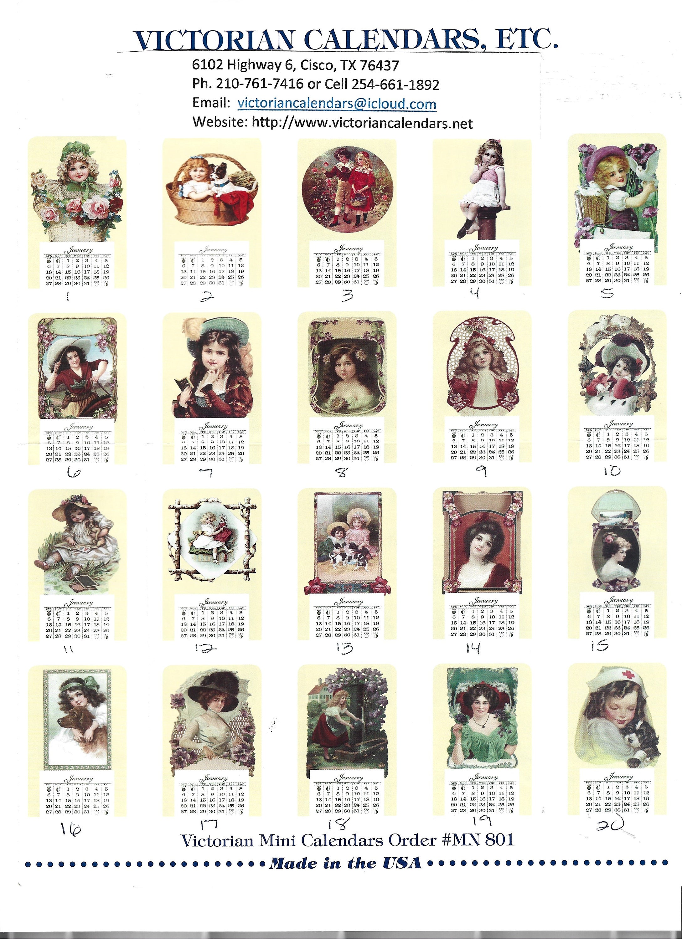 Vintage Mini Calendar With Magnet - Etsy