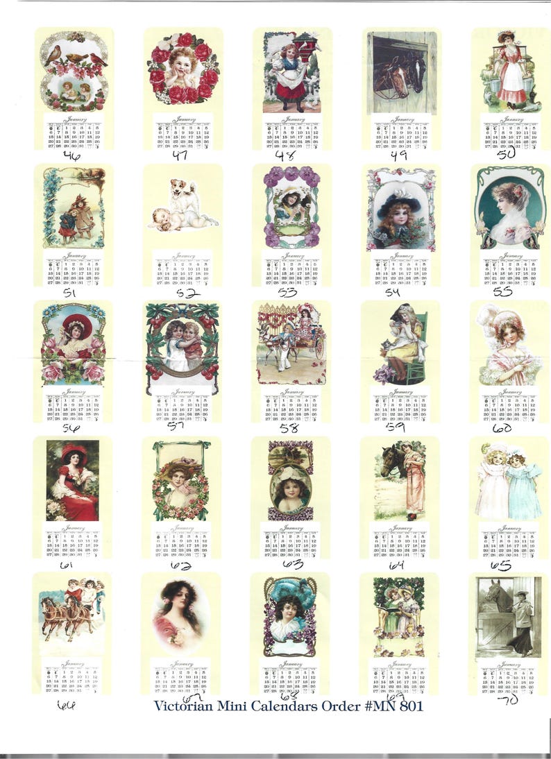 2025 Vintage Mini Calendar With Magnet - Etsy