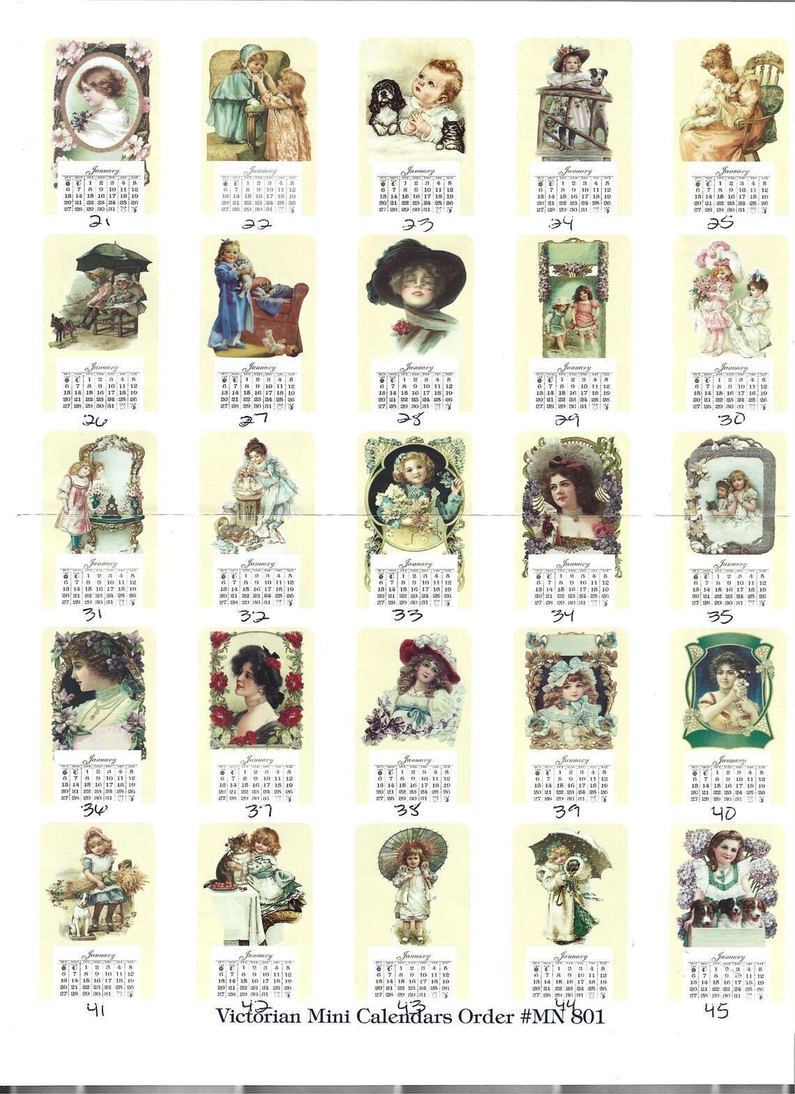 2025 Vintage Mini Calendar With Magnet - Etsy