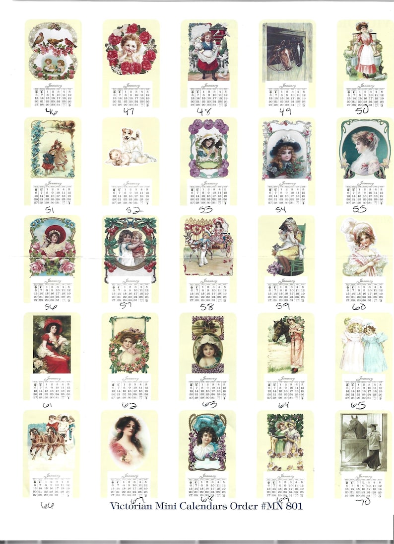 2025 Vintage Mini Calendar With Magnet - Etsy