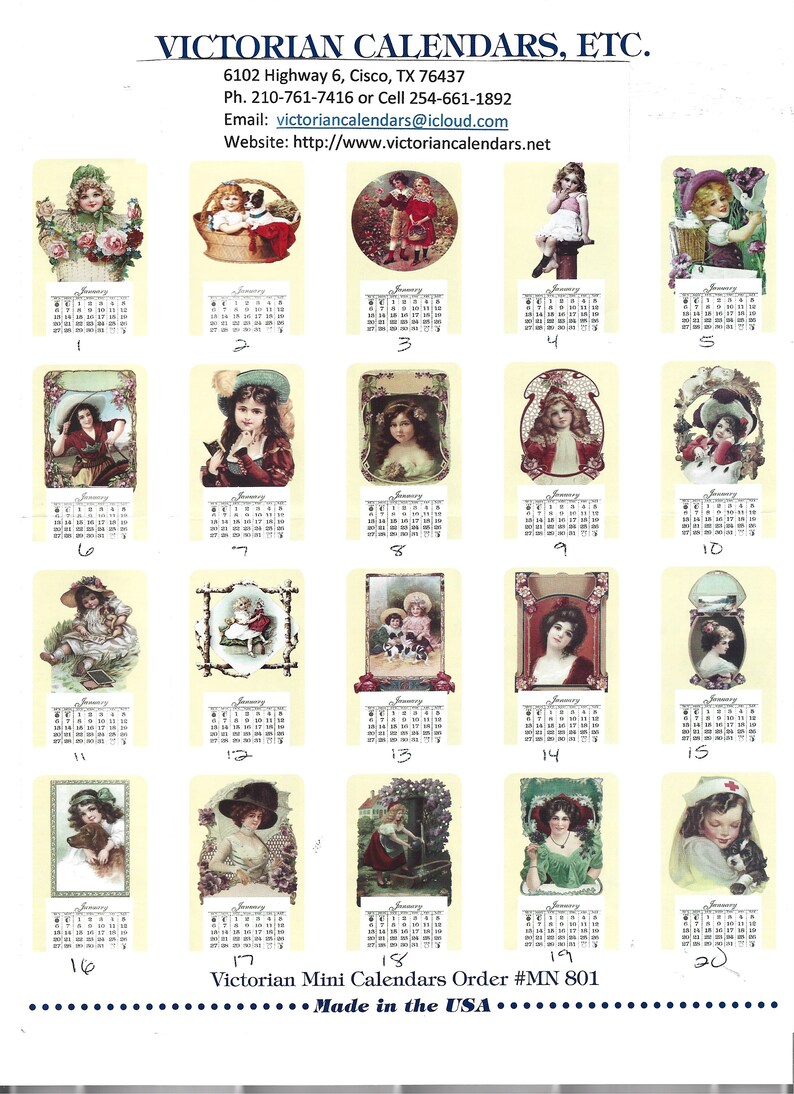 2026 Vintage Mini Calendar With Magnet - Etsy