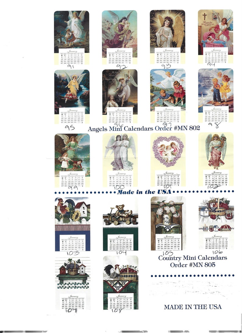 2026 Vintage Mini Calendar With Magnet - Etsy