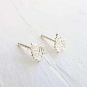 Leaf Studs Sterling Silver Leaves Nature Earrings Posts - Etsy