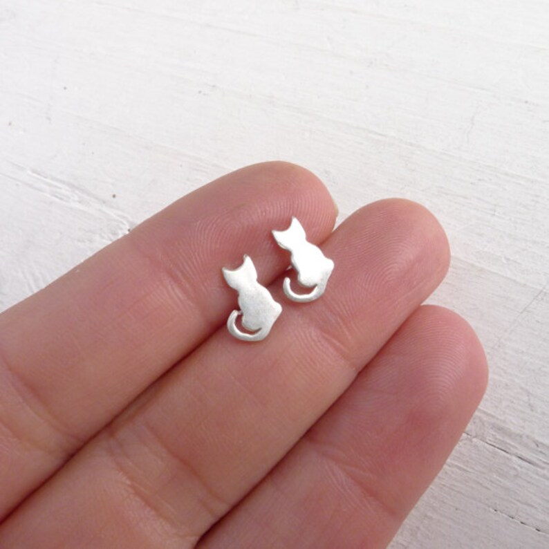 Cat Stud Earrings | Kitty Earring Posts | Kitten Jewelry | Gifts for ...