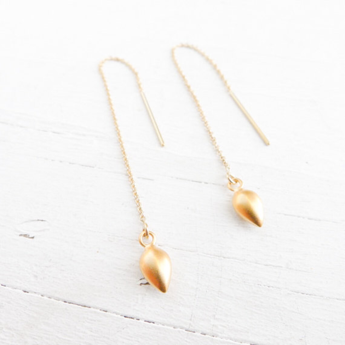 Gold Threader Earrings Goldfilled Ear Threads Spike - Etsy