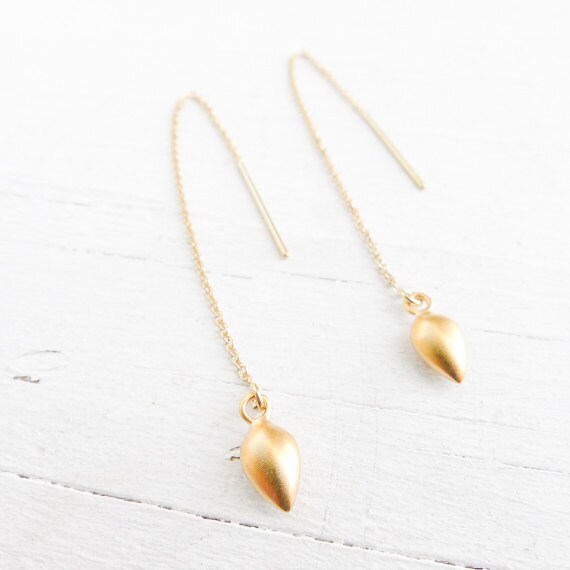Gold Threader Earrings Goldfilled Ear Threads Spike | Etsy