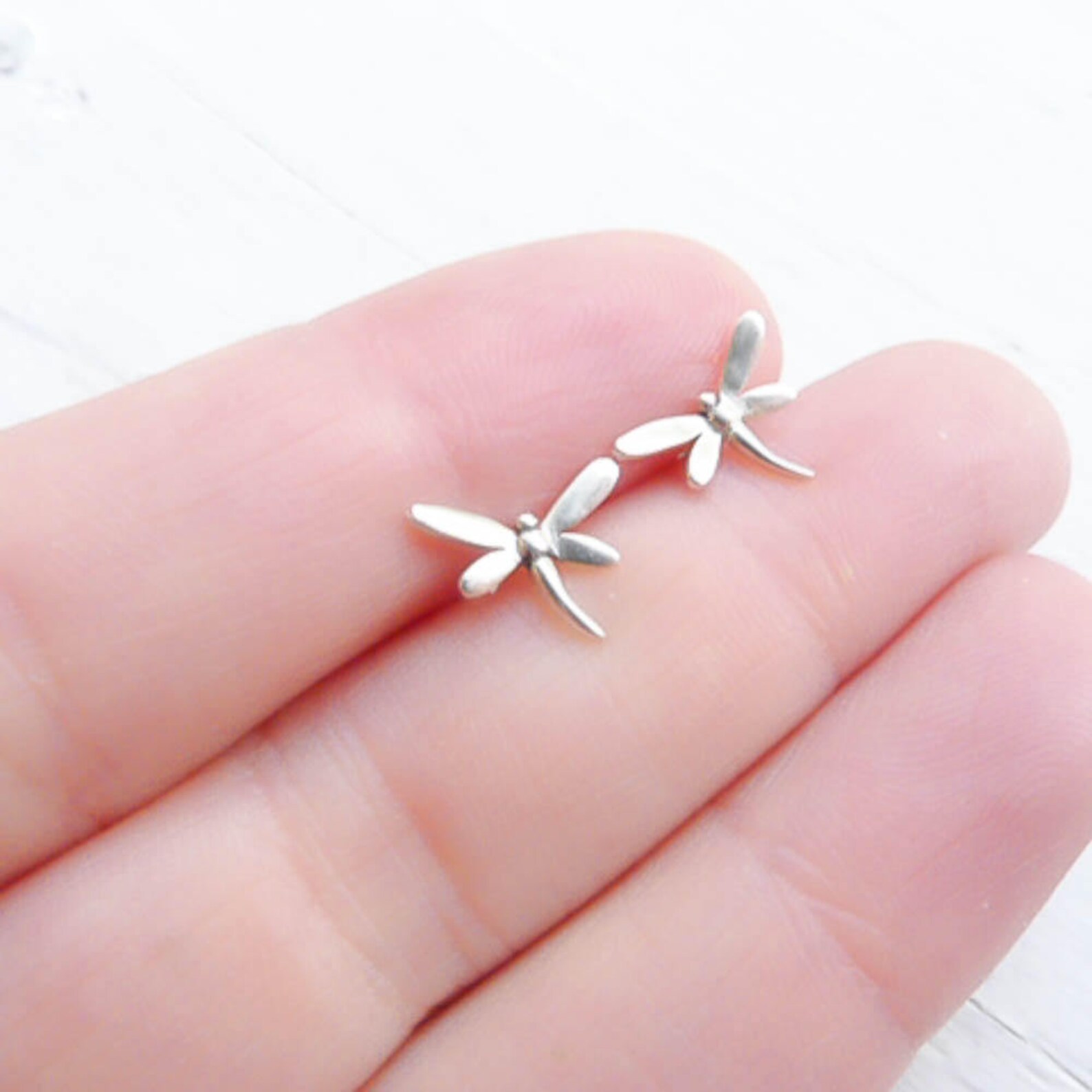 Dragonfly Earrings Sterling Silver Studs Dragon Fly Jewelry - Etsy
