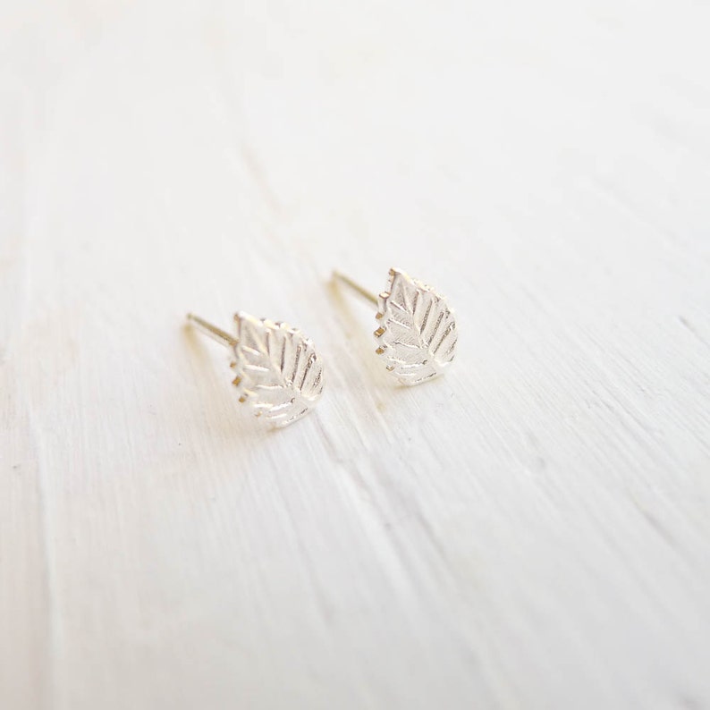 Leaf Studs Sterling Silver Leaves Nature Earrings Posts - Etsy
