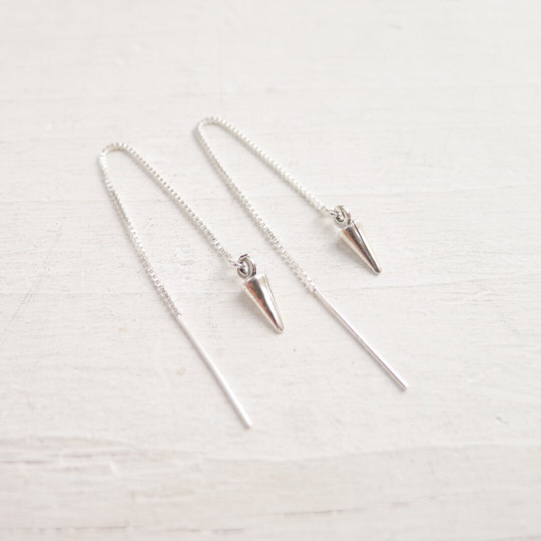 Silver Threader Earring Ear Threaders Thread Earrings in Sterling Long ...