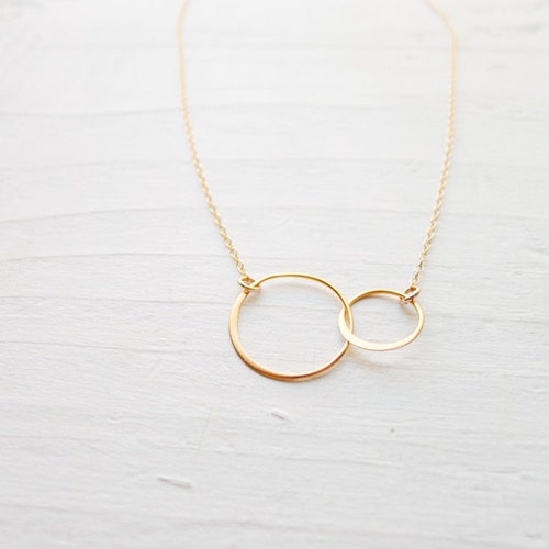 Interlocking Circle Necklace Gold Circle Pendants Linked - Etsy