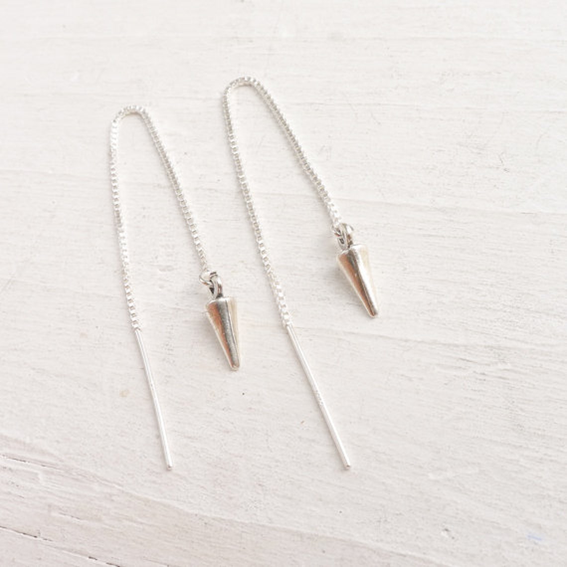 Silver Threader Earring Ear Threaders Thread Earrings in - Etsy