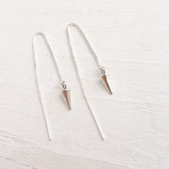 Silver Threader Earring Ear Threaders Thread Earrings in | Etsy