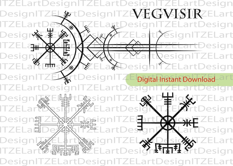 Vegvisir Compass Viking Nordic Symbols Valhalla, PNG , SVG , EPS , Ai ...