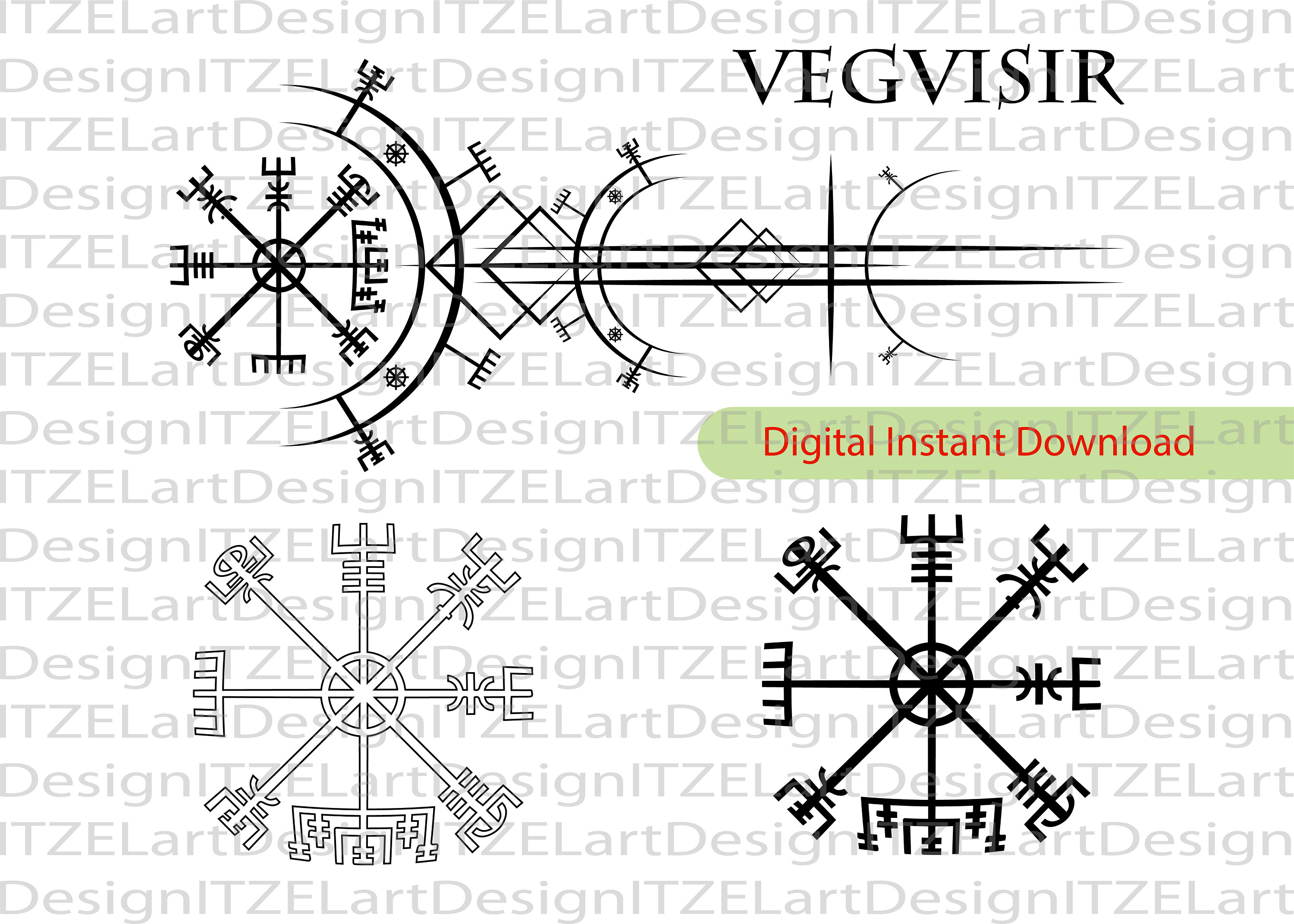 Vegvisir Compass Viking Nordic Symbols Valhalla, PNG , SVG , EPS , Ai ...