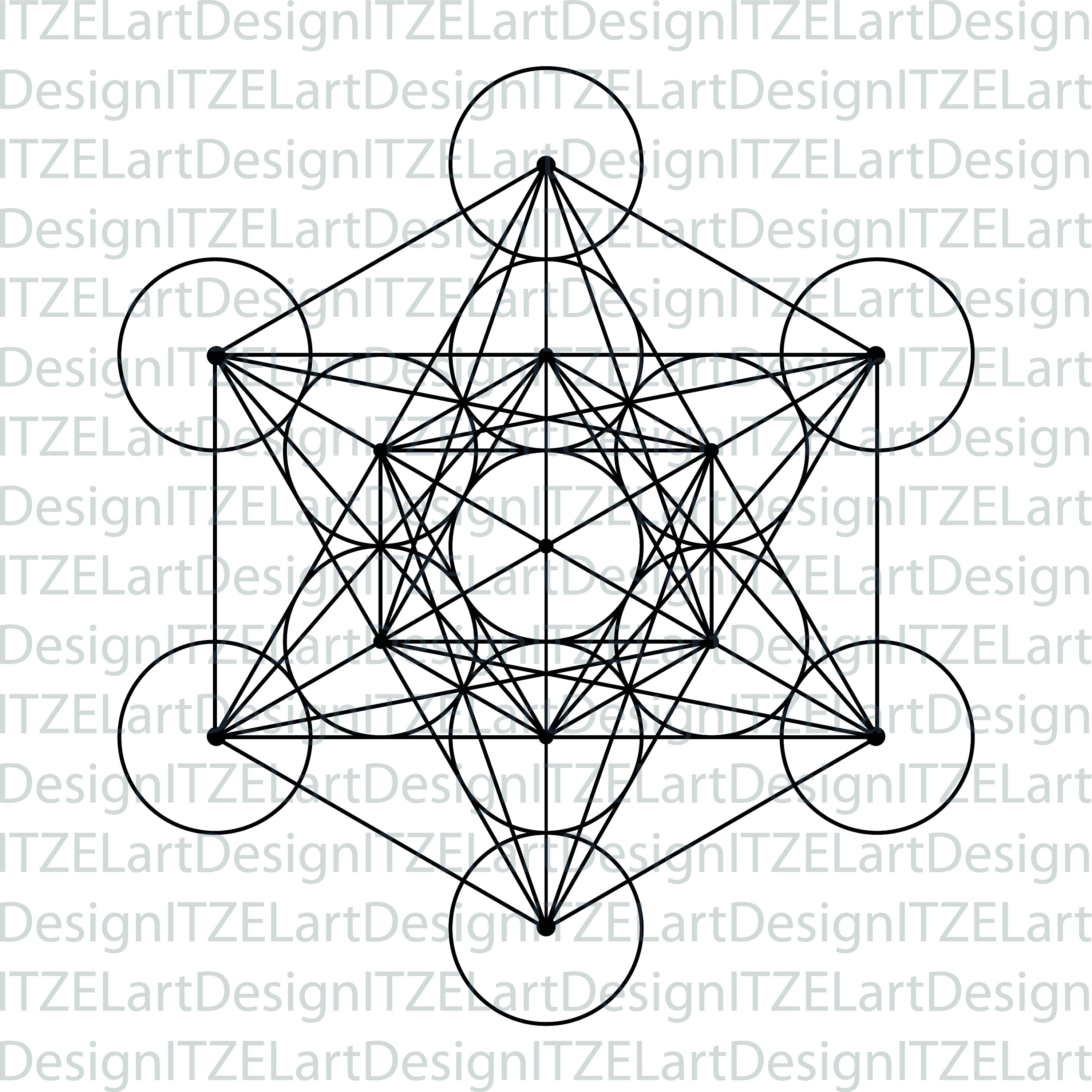 Metatron's Cube, Sacred Geometry, Mystical Mandala, Svg , Png , Eps ...