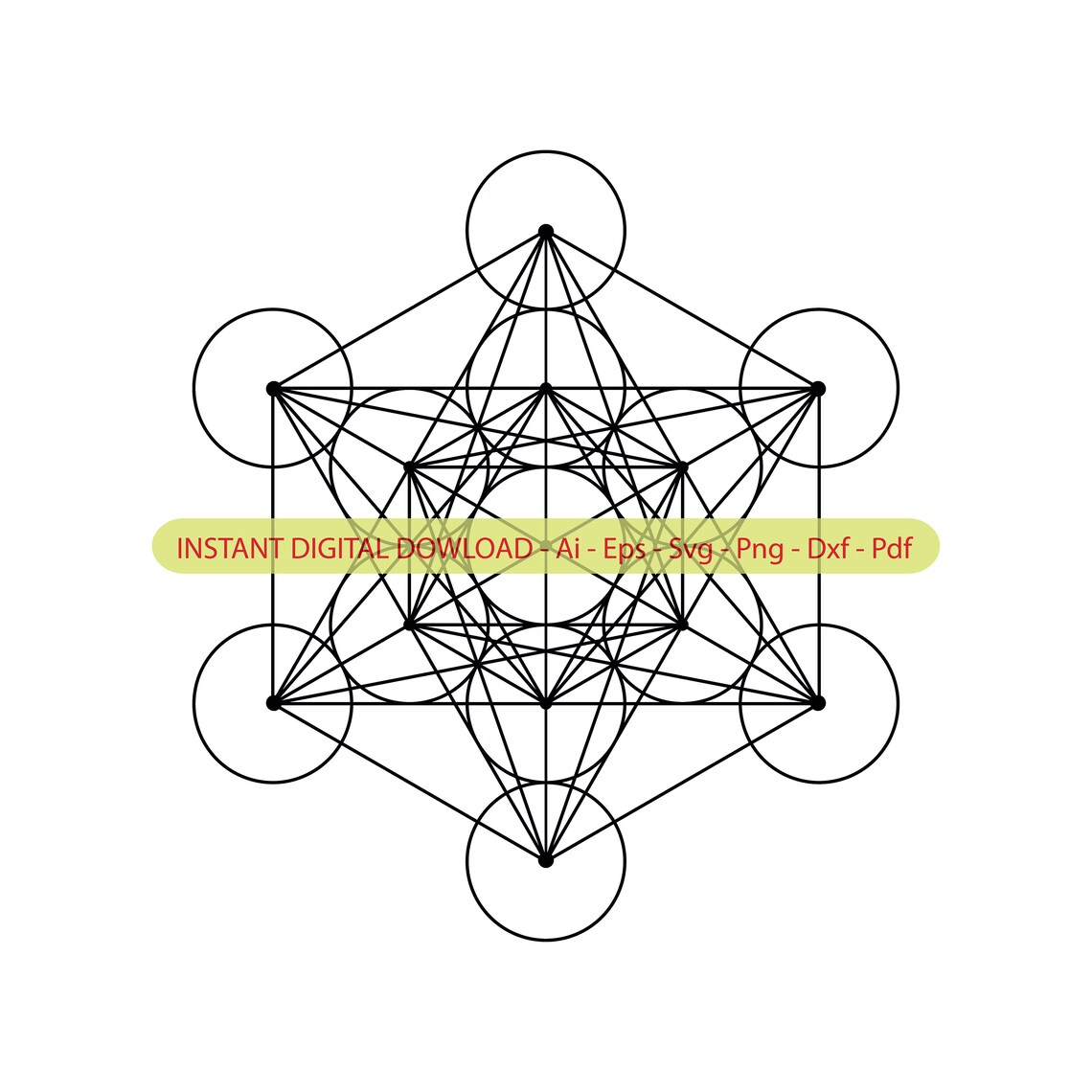 Metatron's Cube, Sacred Geometry, Mystical Mandala, Svg , Png , Eps ...