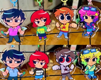Scott Pilgrim Keychains - Double Sided Glitter Acrylic Charms - Etsy