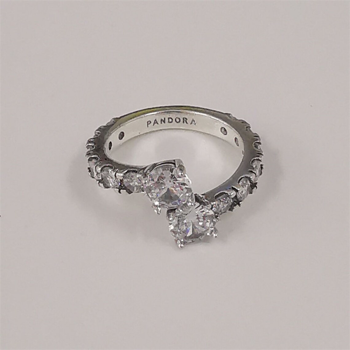 Pandora Sparkling Overlapping Band Ring Size 50-58 - Etsy