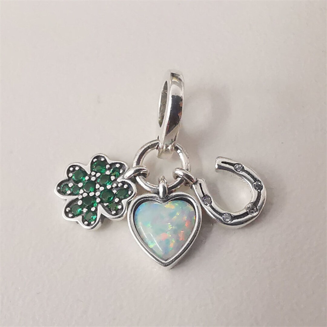 Pandora Four Leaf Clover, Heart and Horseshoe Triple Dangle Charm - Etsy