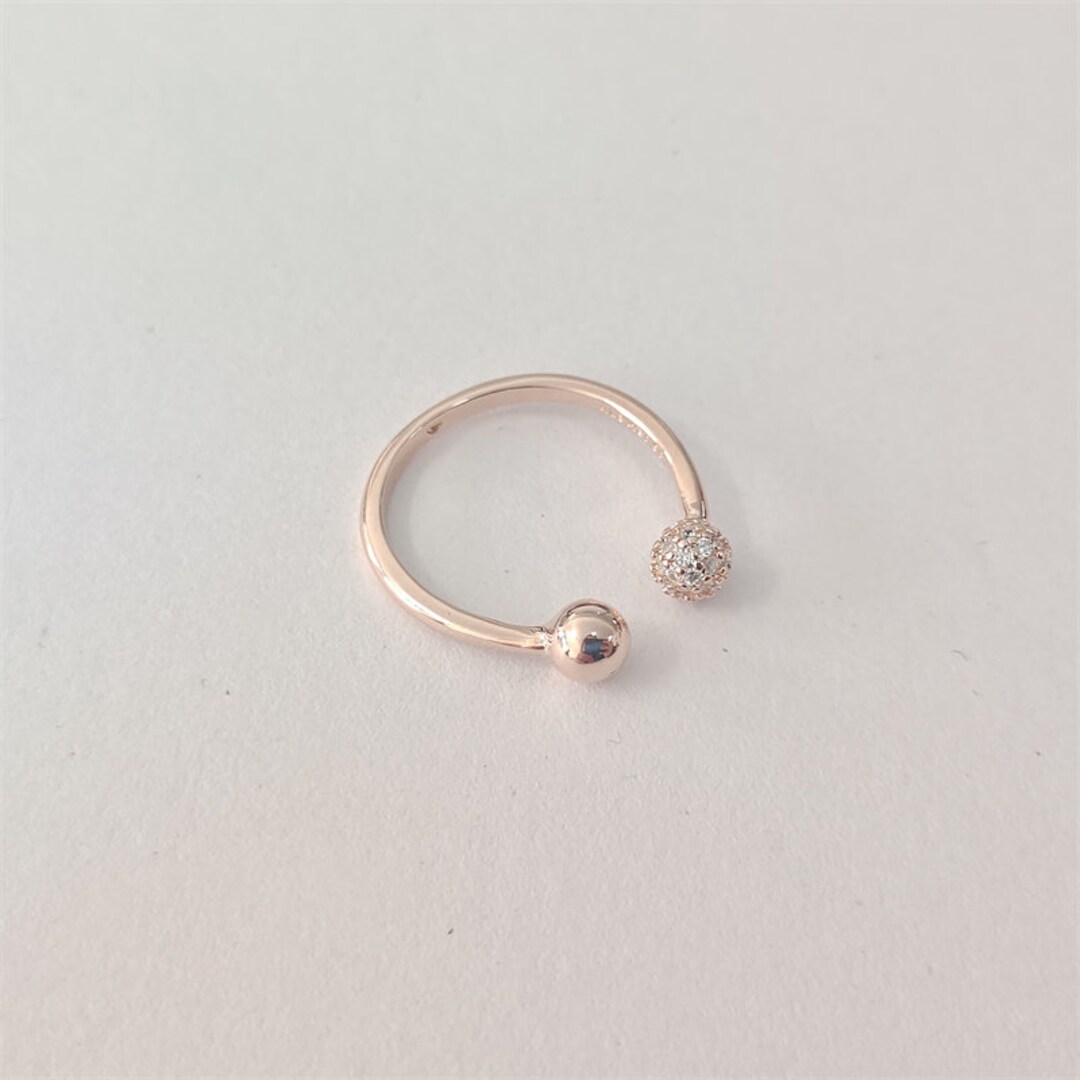 Pandora Polished Pave Bead Open Ring - Etsy