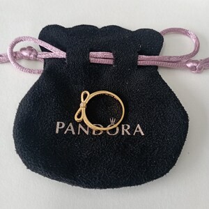 Pandora Gold Delicate Bow Ring With CZ Size 50-58 - Etsy