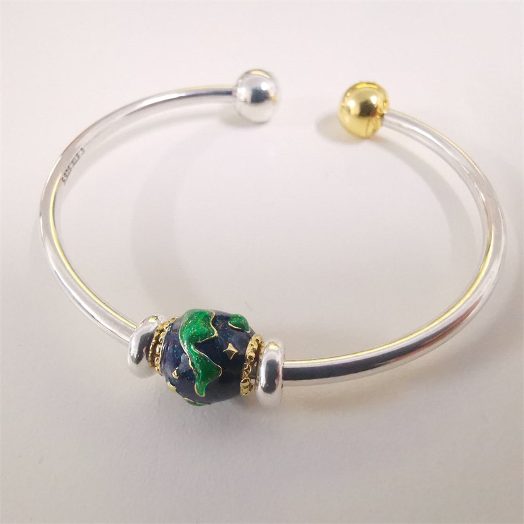 Pandora Planet Earth and Two-tone Sun & Moon Bracelet - Etsy