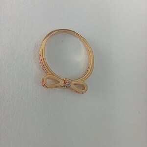 Pandora Gold Delicate Bow Ring With CZ Size 50-58 - Etsy