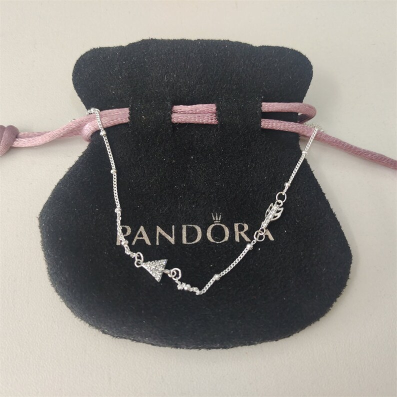 Pandora Sterling Silver Sparkling Arrow Cz Necklace - Etsy